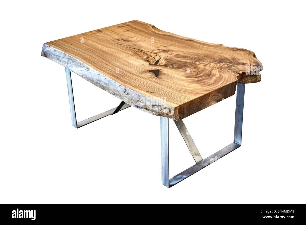 Modern live edge elm slab coffee table with inner knot in bizarre ...