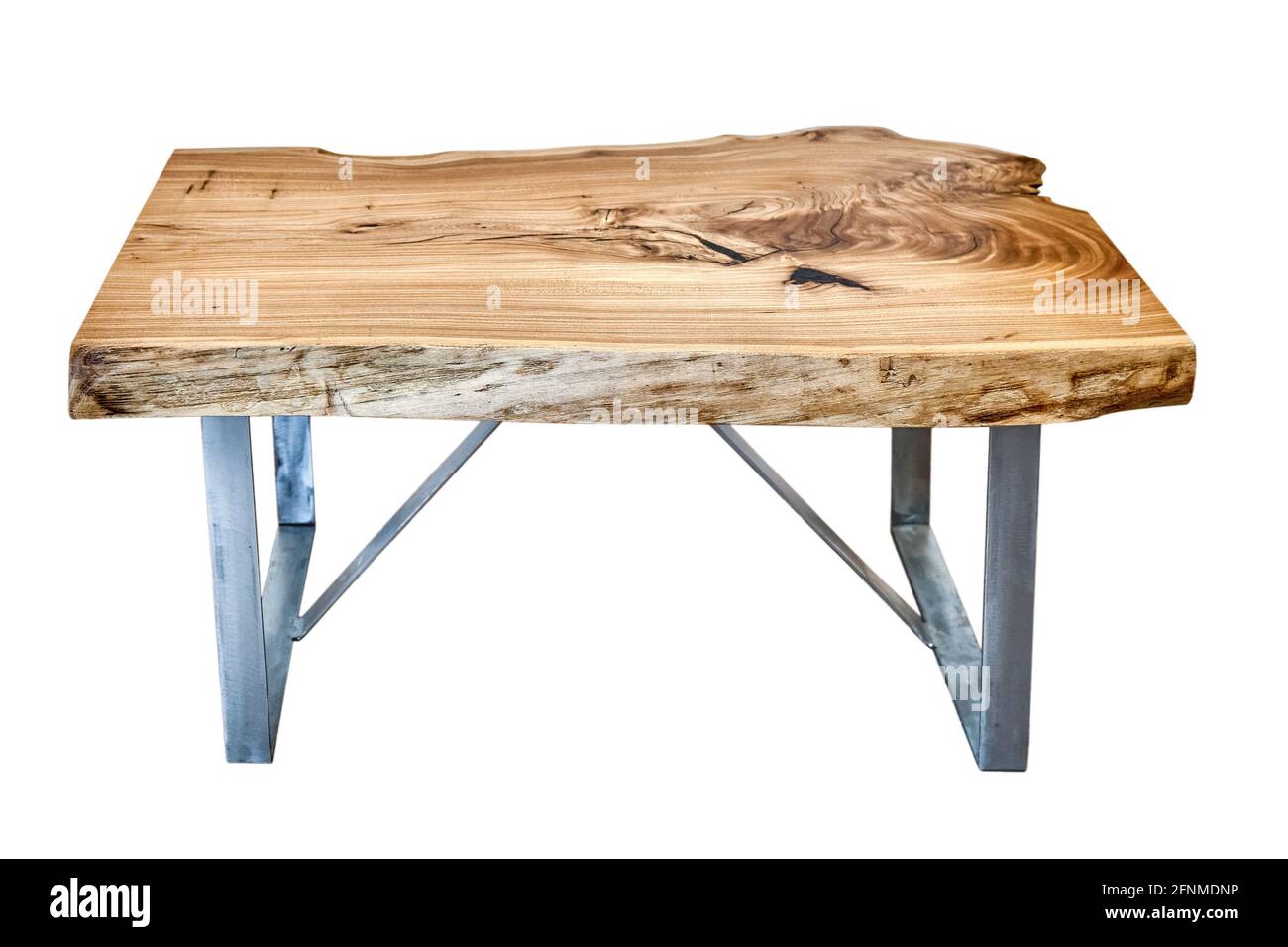Modern live edge elm slab coffee table with inner knot in bizarre ...