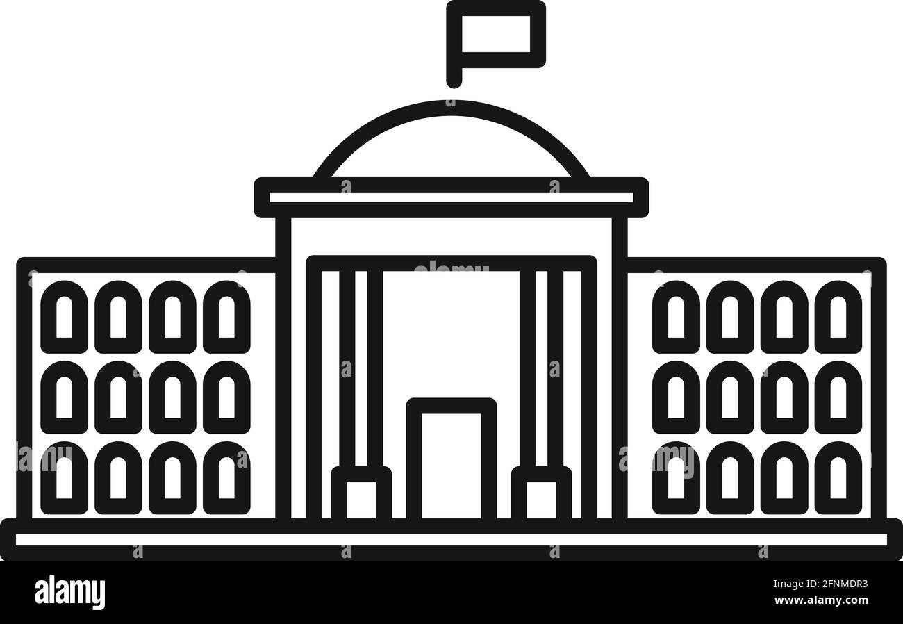 Court house icon outline Black and White Stock Photos & Images - Alamy