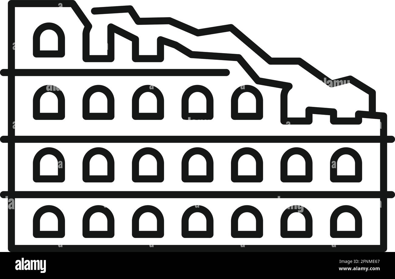 Ruins sightseeing icon, outline style Stock Vector Image & Art - Alamy