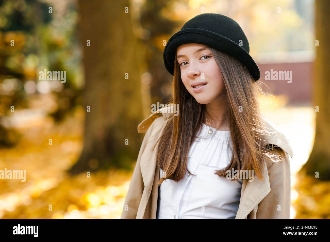 Thoughtful eyes. Closeup soft focus portrait of a cute teen wandering ...