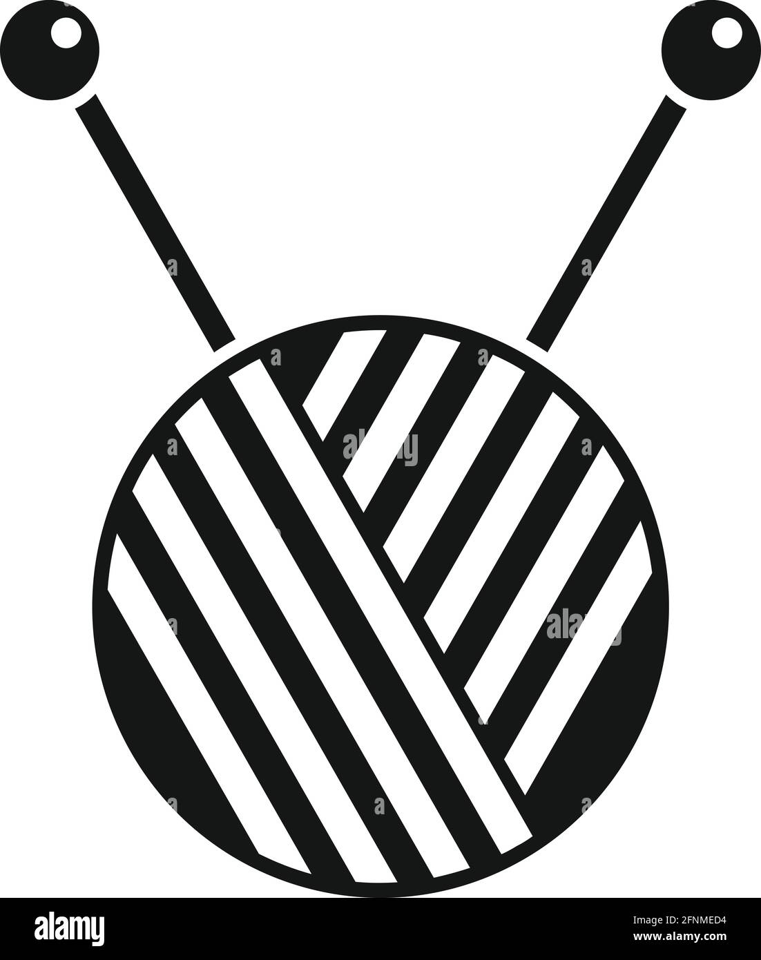 Yarn ball vector icon Black and White Stock Photos & Images - Alamy