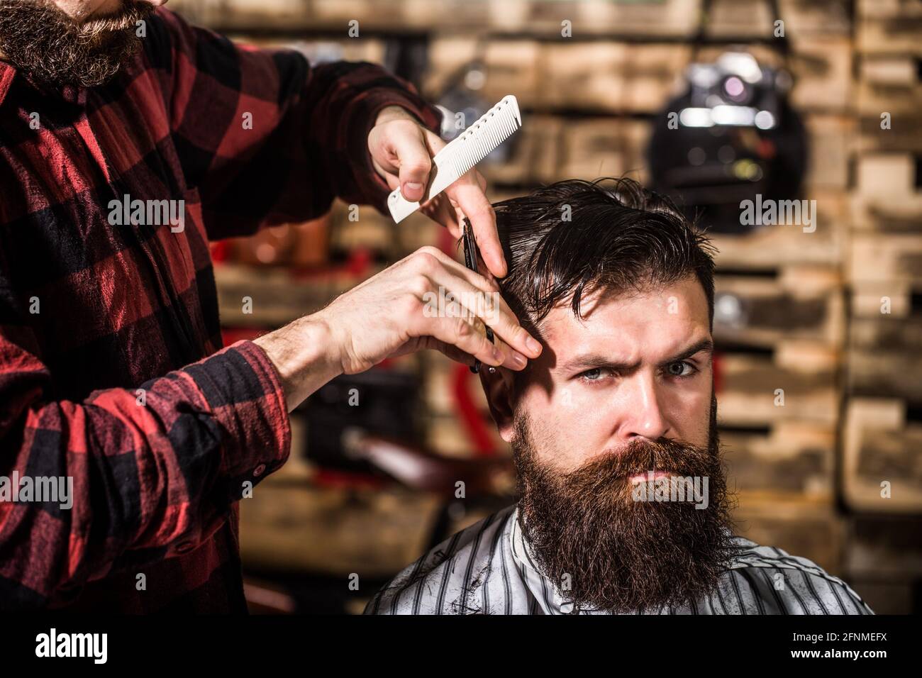 Barber scissors, barber shop. Vintage barbershop, shaving. Man ...