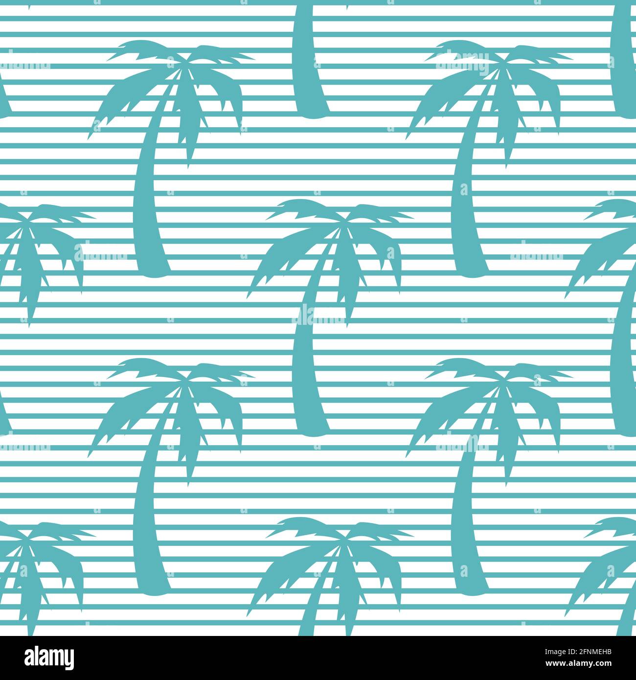 Seamless striped pattern with palm trees on white background. Summer ...