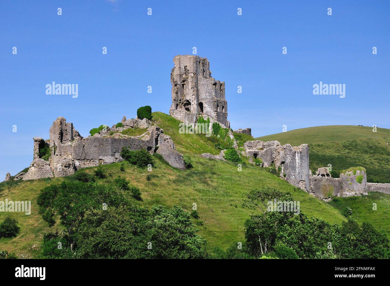 The ruins of Corfe Castle, Purbeck, Dorset, England Stock Photo - Alamy