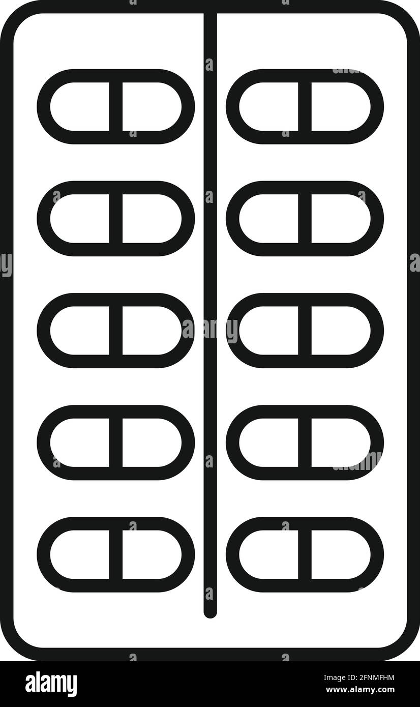 Stethoscope pills icon outline Black and White Stock Photos & Images ...