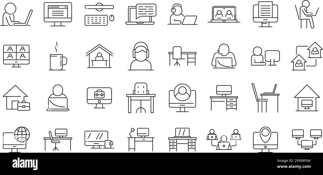 Office people linear icons Stock Vector Images - Alamy