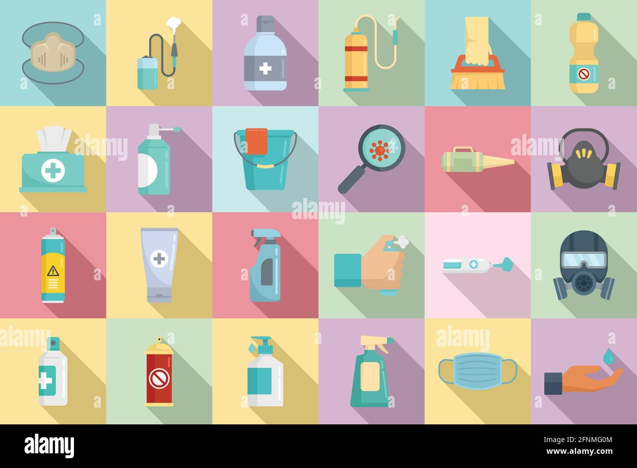 Disinfection icons set, flat style Stock Vector Image & Art - Alamy