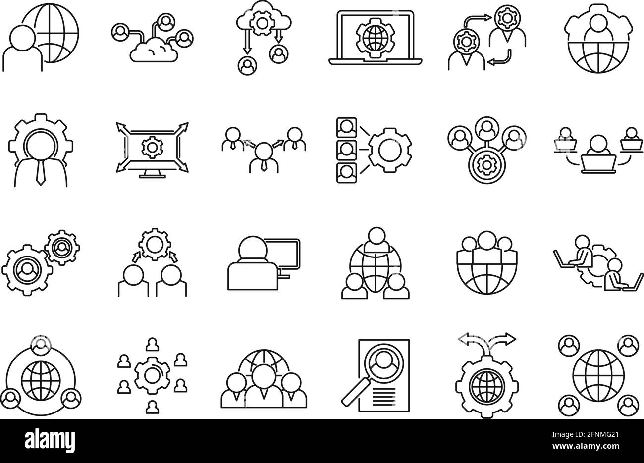 Smart outsource icons set, outline style Stock Vector Image & Art - Alamy
