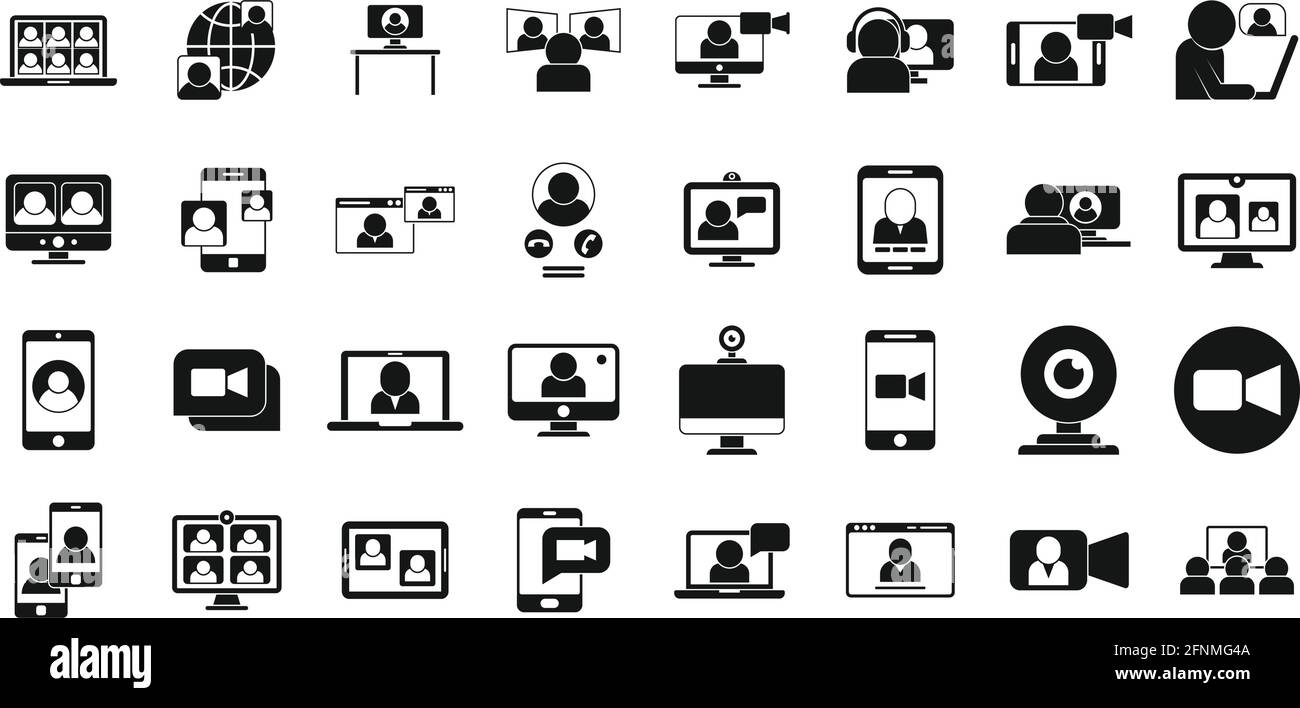 Group video conferencing Stock Vector Images - Alamy