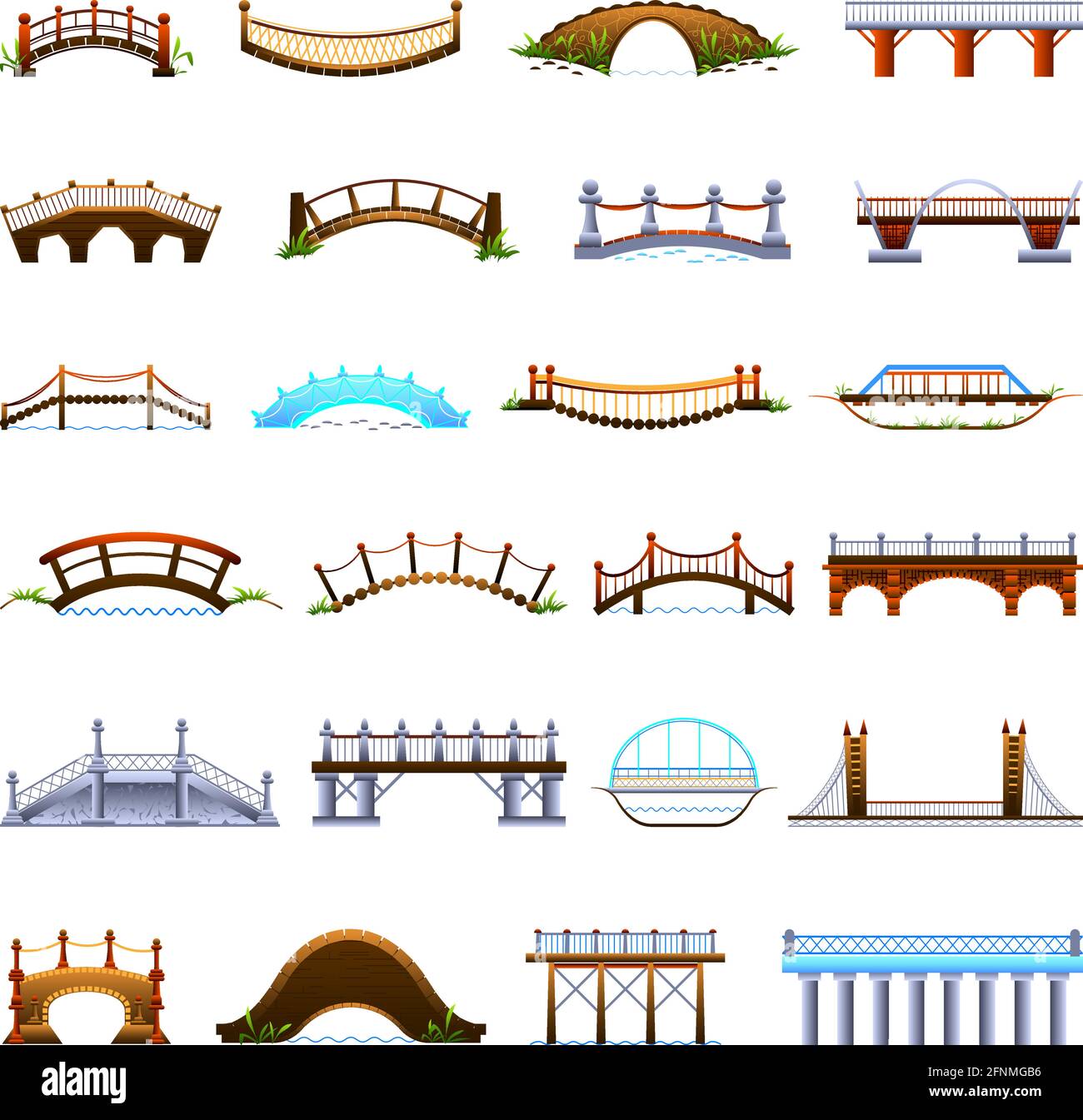Bridges icons set, cartoon style Stock Vector Image & Art - Alamy