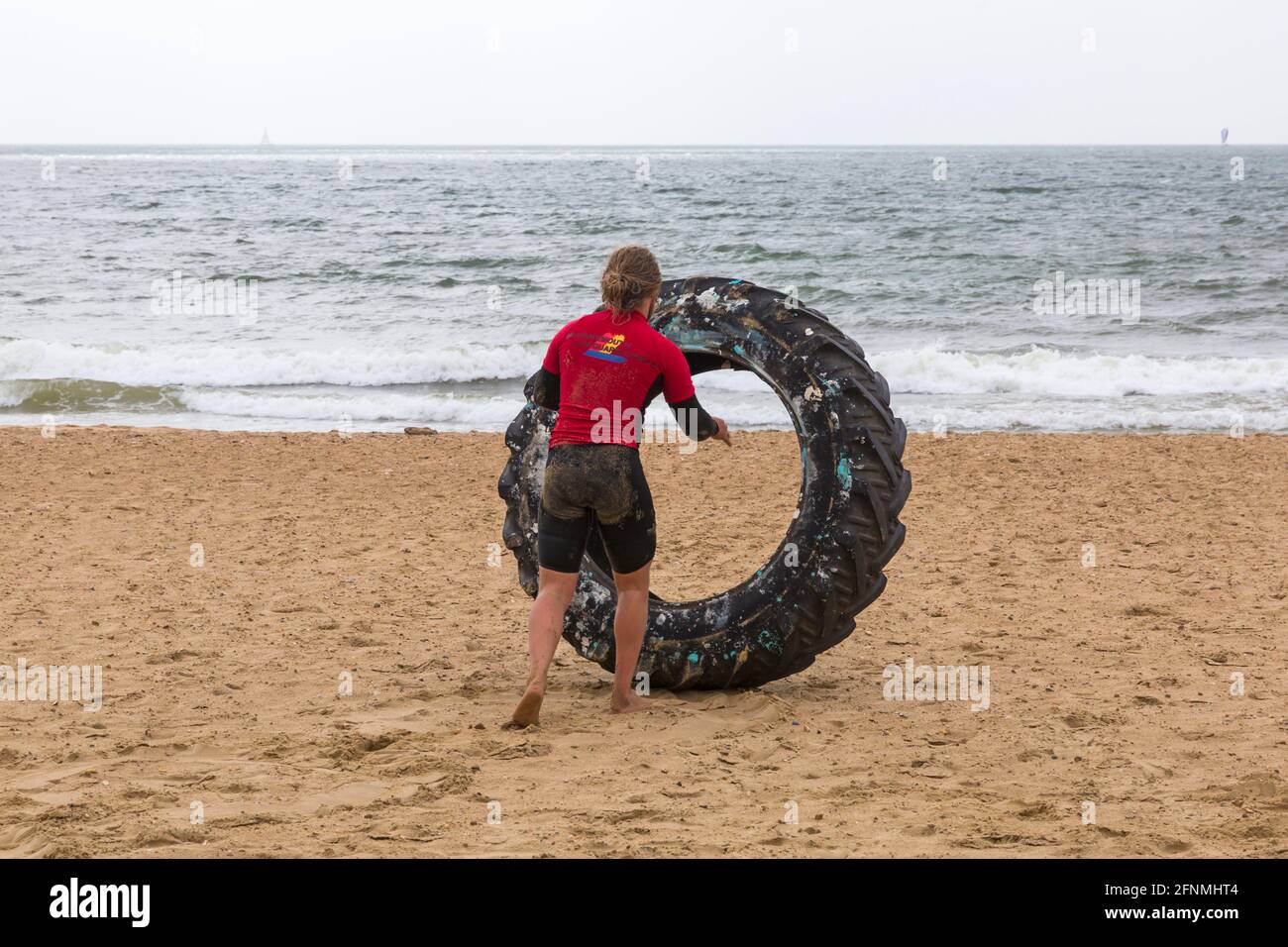 Bournemouth Lifeguards training at the beach at Bournemouth, Dorset UK ...
