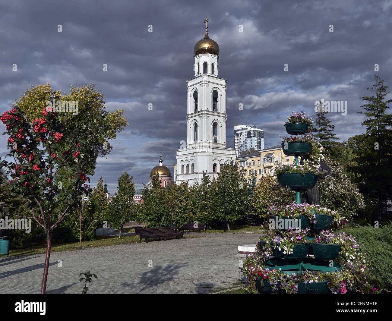 Russia, Samara Oblast, Samara city; The Puchkin Square is located at one of the most beautiful ...