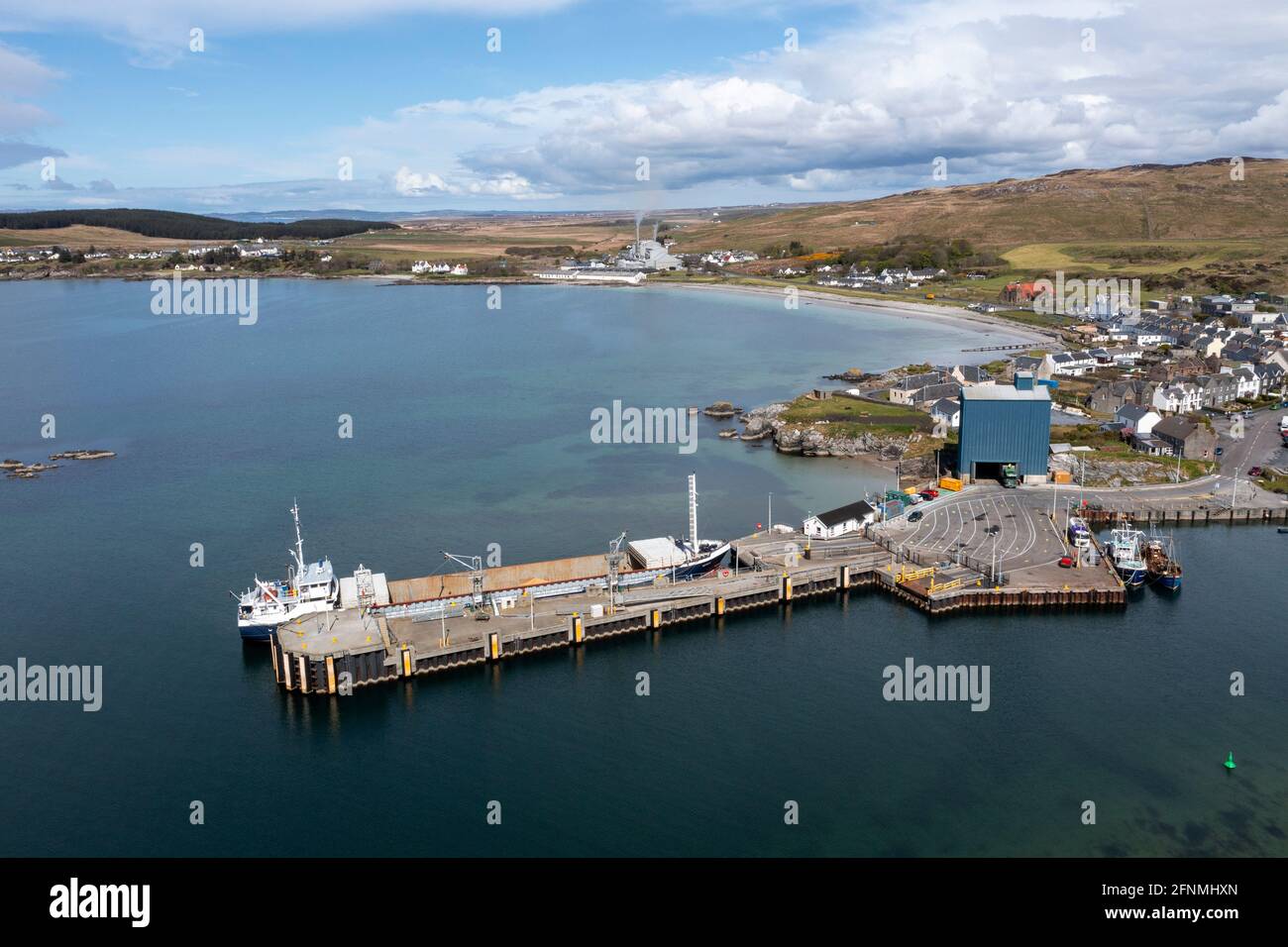 General cargo vessel victress tied up in Port Ellen harbour, Isle of ...