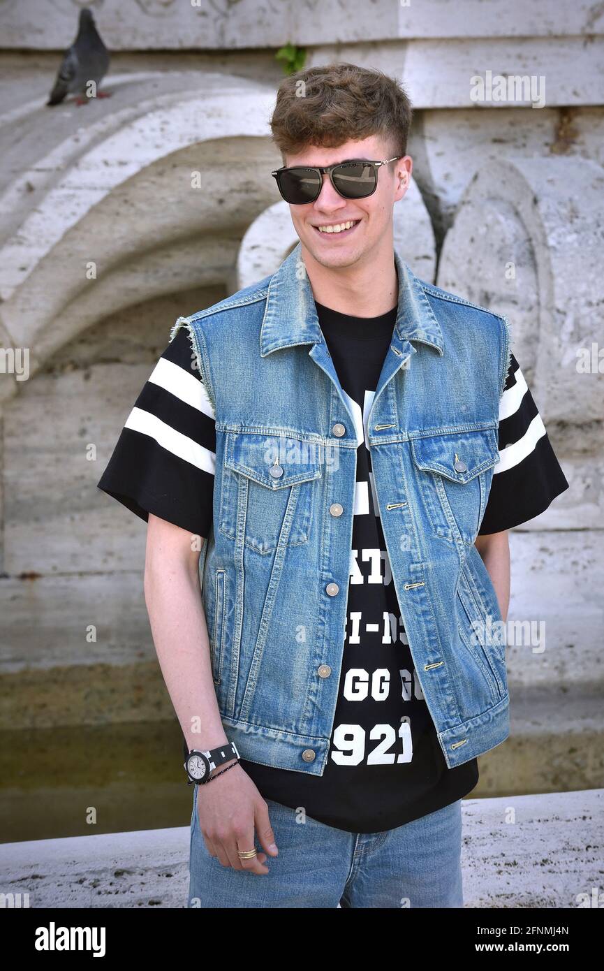 Rome, Italien. 17th May, 2021. The Italian actor Lorenzo Zurzolo poses ...