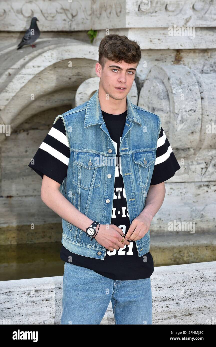 Rome, Italien. 17th May, 2021. The Italian actor Lorenzo Zurzolo poses ...