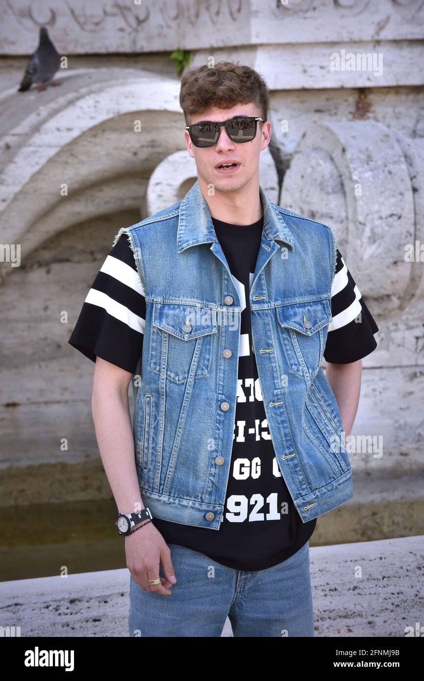 Rome, Italien. 17th May, 2021. The Italian actor Lorenzo Zurzolo poses ...