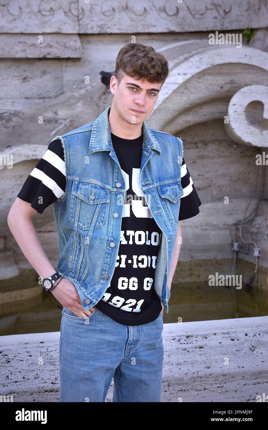 Rome, Italien. 17th May, 2021. The Italian actor Lorenzo Zurzolo poses ...