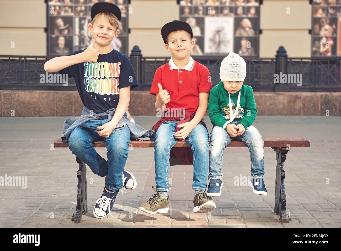 Boy on bench hi-res stock photography and images - Alamy