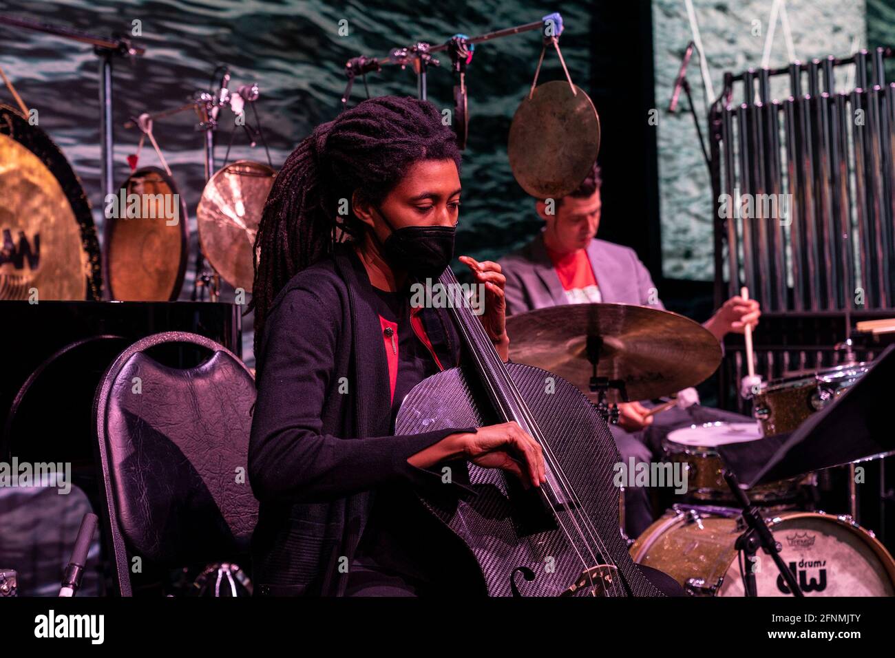 New York, United States. 17th May, 2021. Tomeka Reid played cello ...