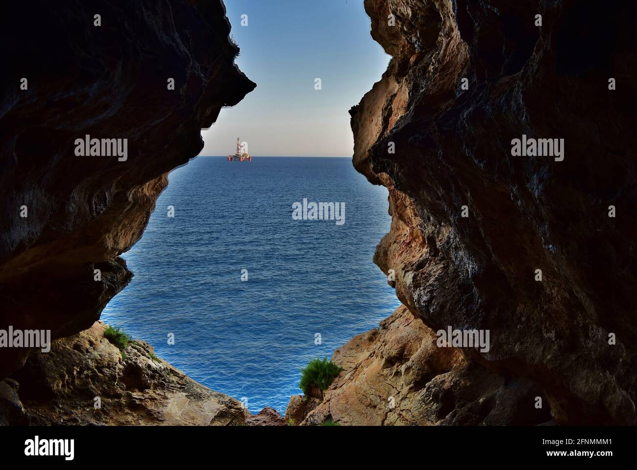 BIRZEBBUGA, MALTA - Jun 10, 2015: The view from sea cave, formed ...