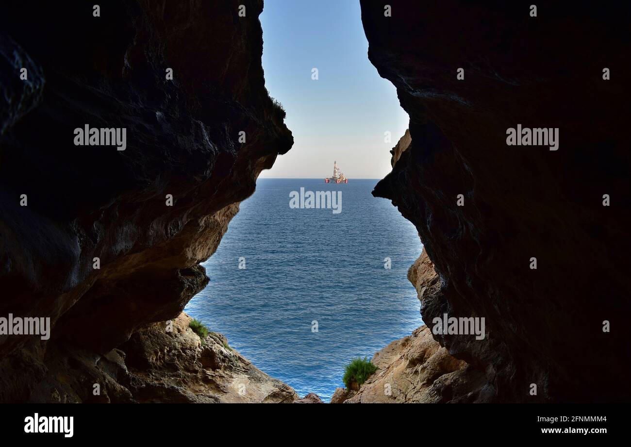 BIRZEBBUGA, MALTA - Jun 10, 2015: The view from sea cave, formed ...