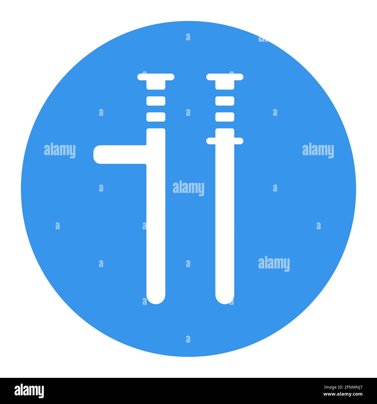 Police baton vector white glyph icon. Demonstration, protest, strike ...