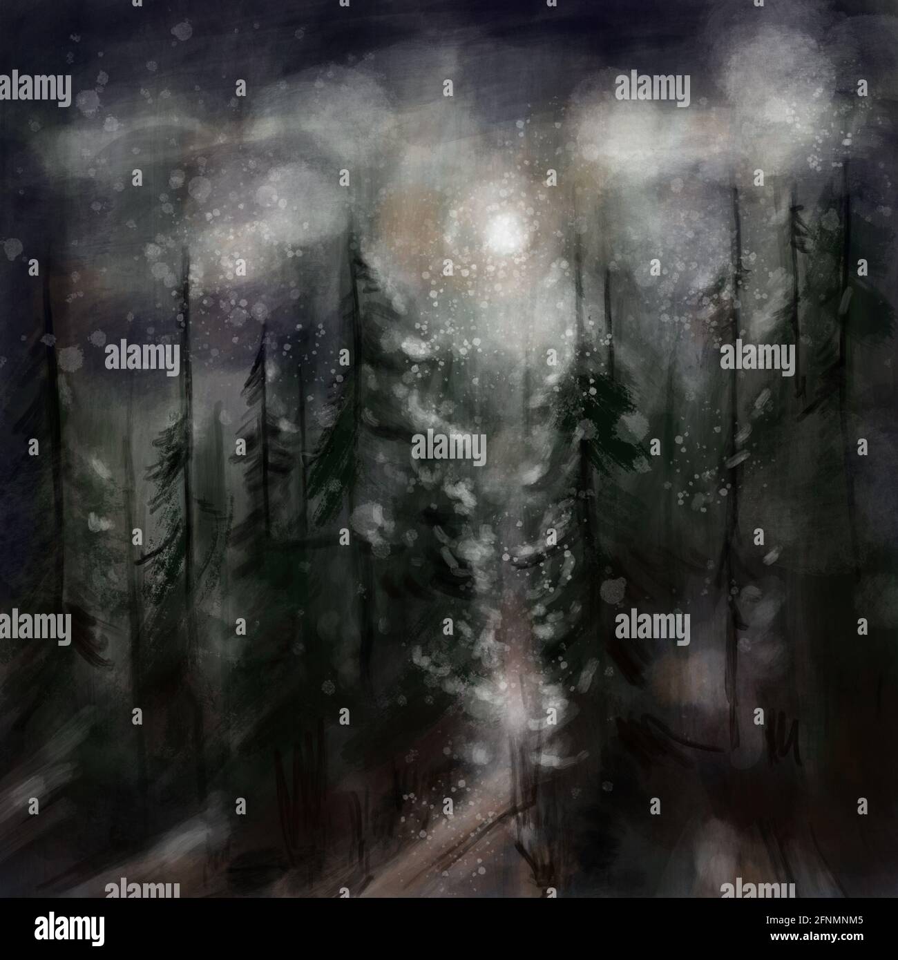 Forest fantasy art night artwork hi-res stock photography and images ...