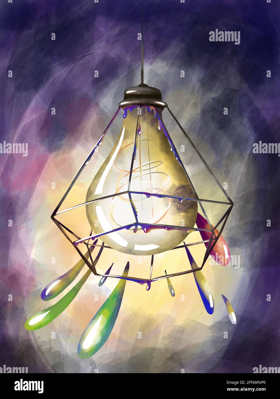 Bulb digital art illustration Stock Photo - Alamy