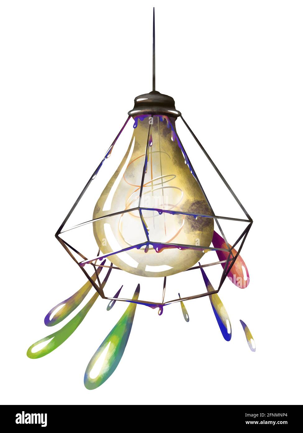 Bulb digital art illustration Stock Photo - Alamy