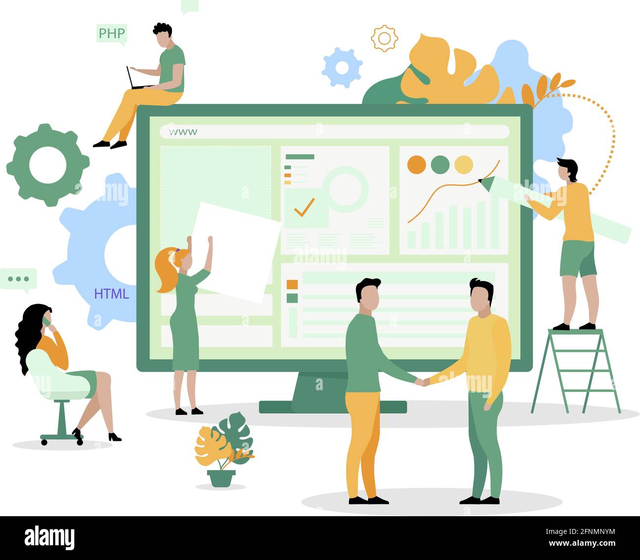 Website development squad flat concept vector illustration Stock Vector ...