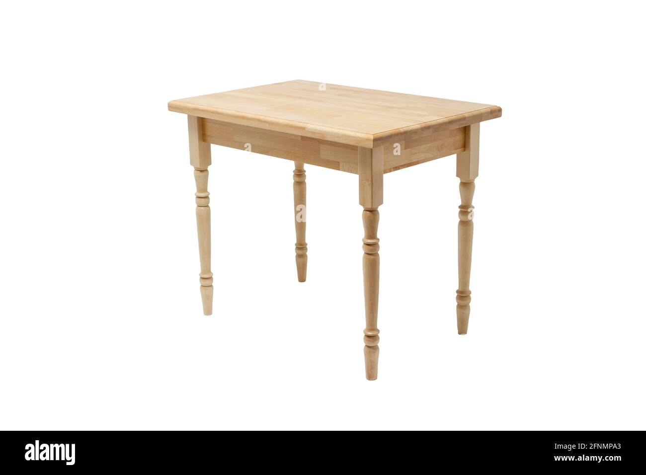 Wooden modern table isolated on white background. Kitchen dining table ...