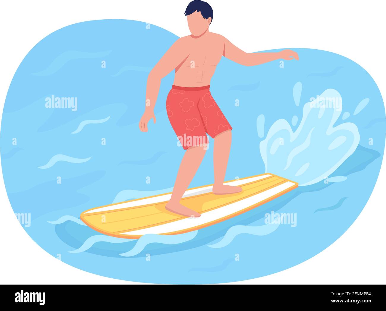 Surfing 2D vector web banner, poster Stock Vector Image & Art - Alamy