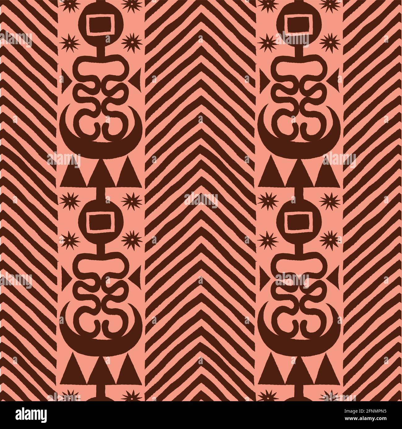 Mystical primitive african magic geometry pattern with moons and stars ...