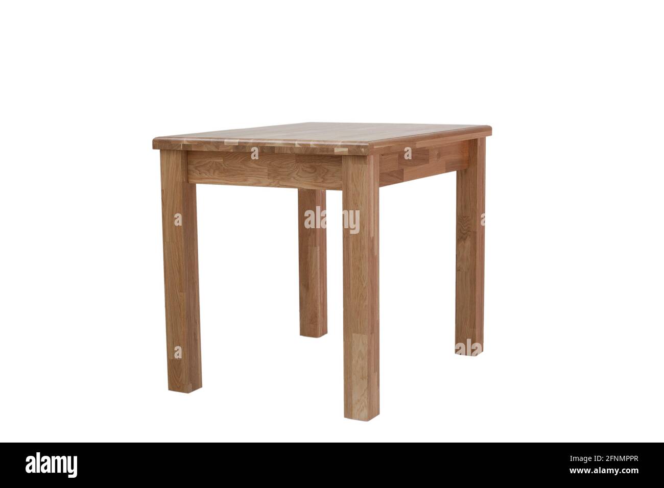 Wooden table made of oak furniture board. Kitchen dining table, on ...