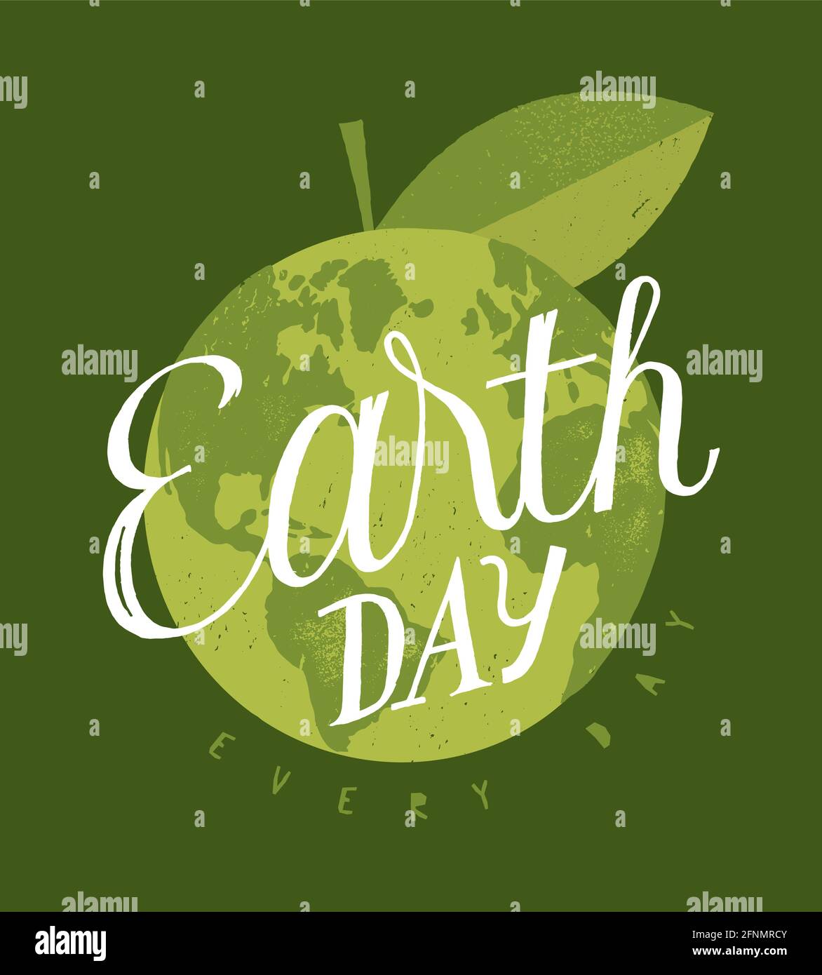 Earth day every day - green planet with leaf Stock Vector Image & Art ...