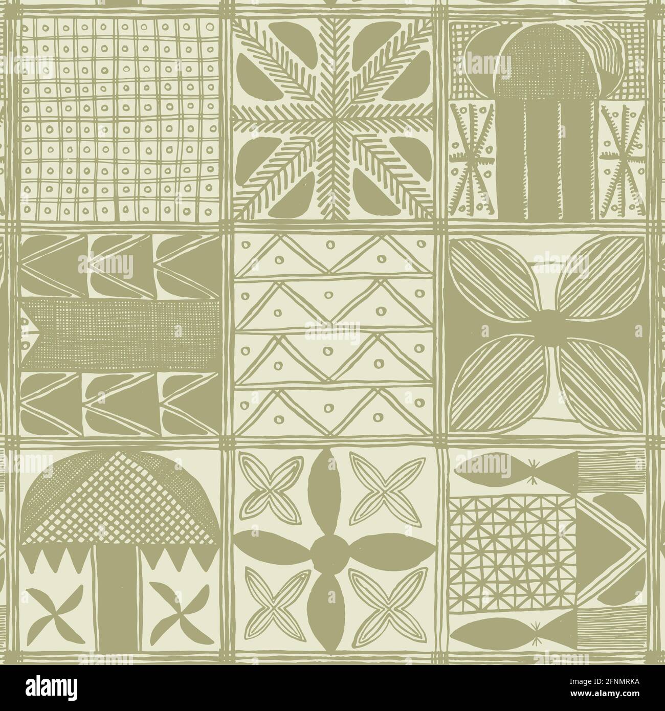 African Mud Cloth from the Yoruba people of Nigeria - seamless vector ...