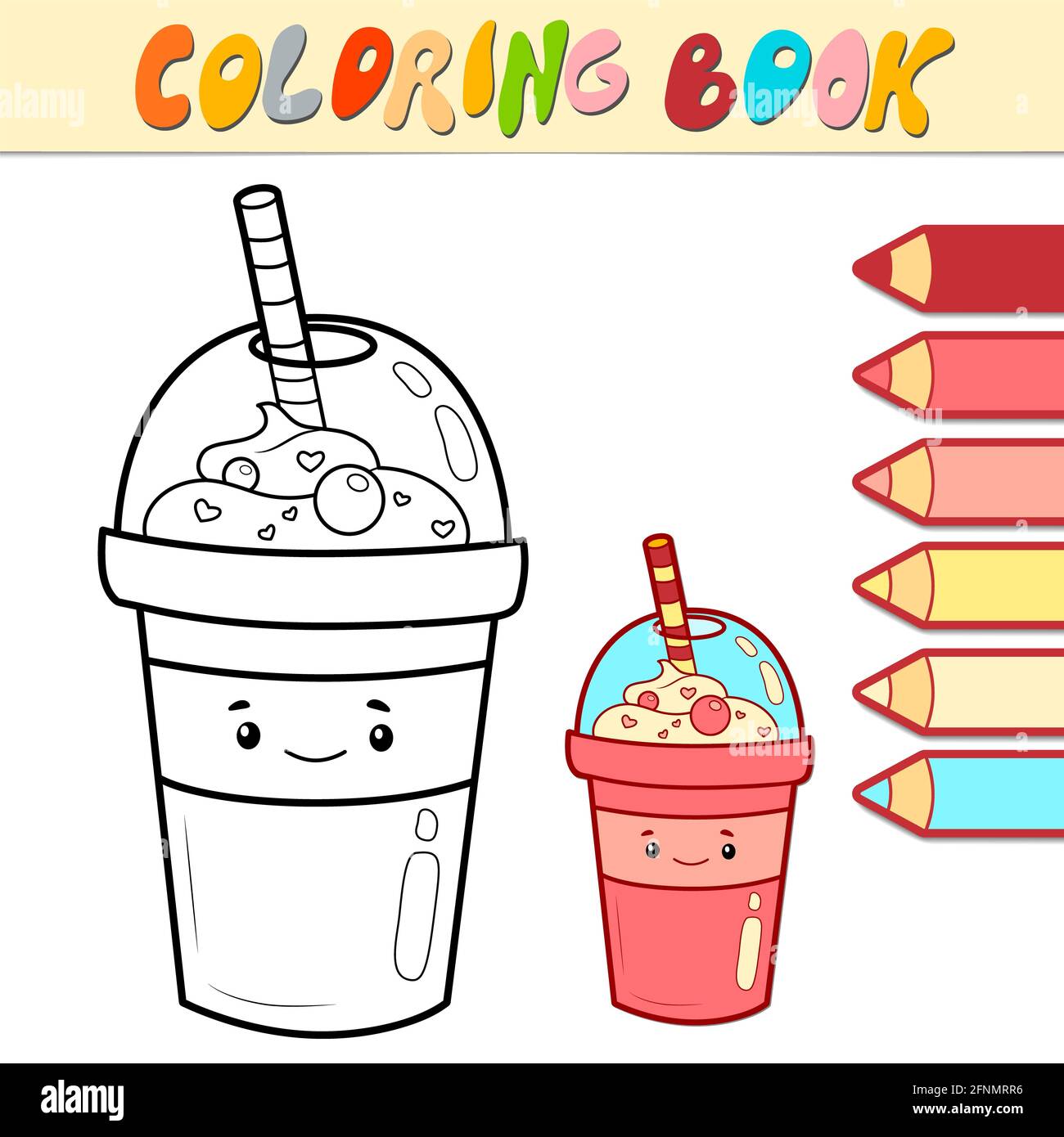Cup With Straw Coloring Page