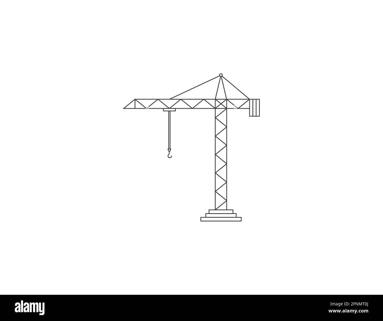 Vector illustration. Cargo crane, construction tower crane icon Stock ...