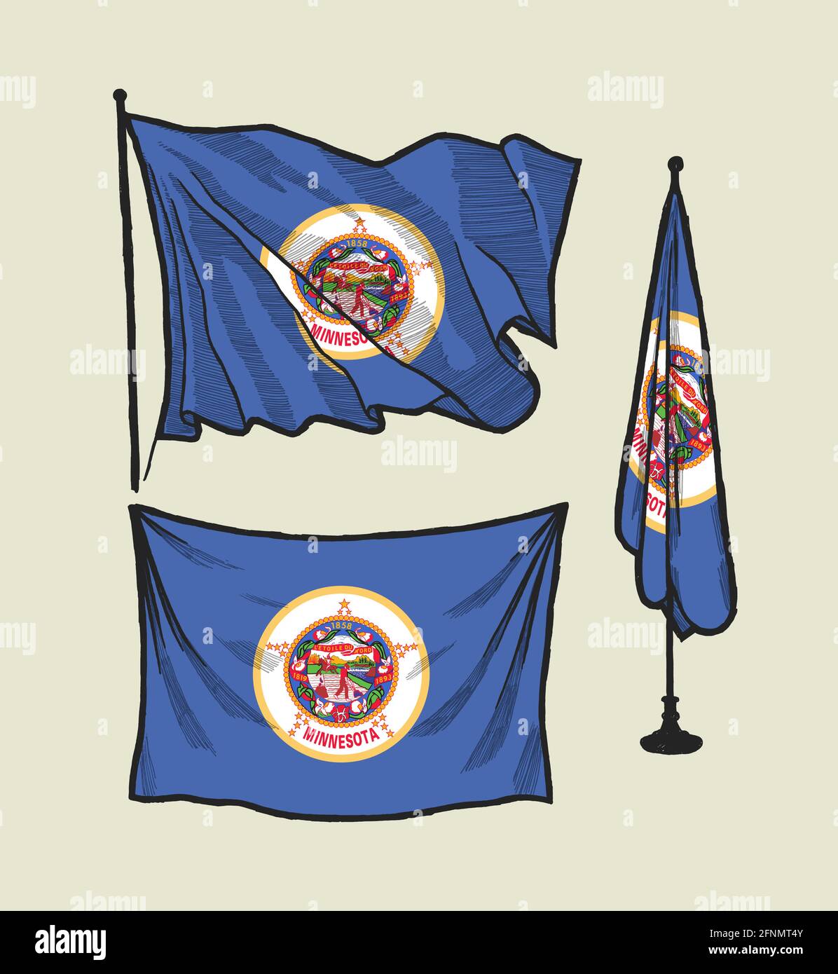 Minnesota flag illustration Stock Vector Images - Alamy