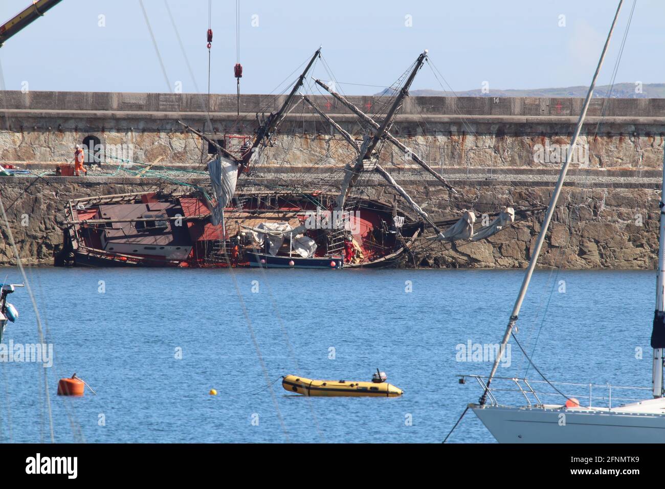 Holyhead , Anglesey, Wales 18 May 2021,The historic sail ship Zebu at a ...