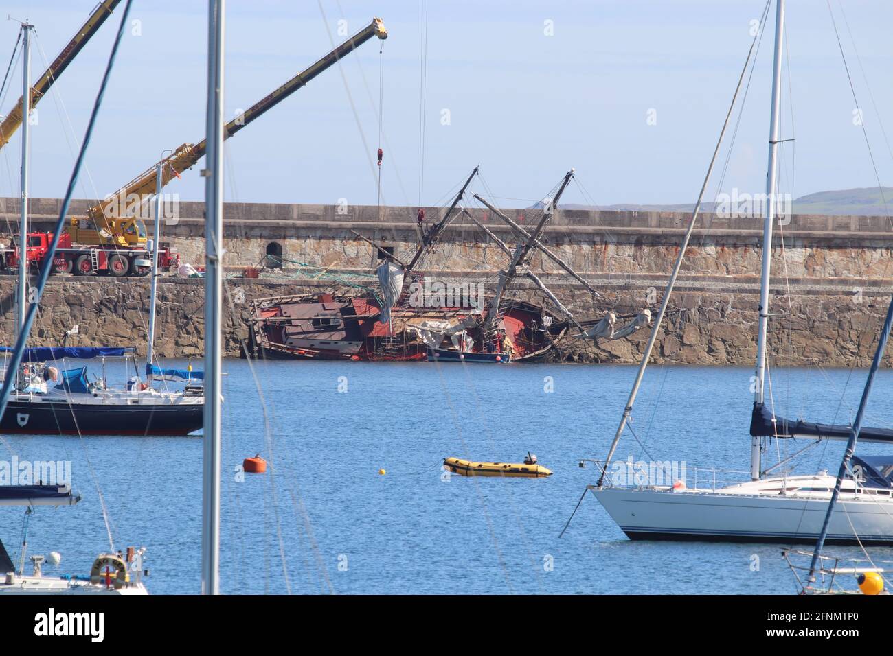 Holyhead , Anglesey, Wales 18 May 2021,The historic sail ship Zebu at a ...