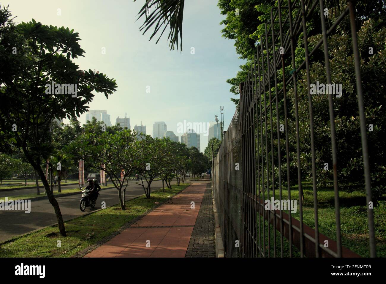 A walkway in in Senayan Sports Complex (Gelora Bung Karno Sports ...