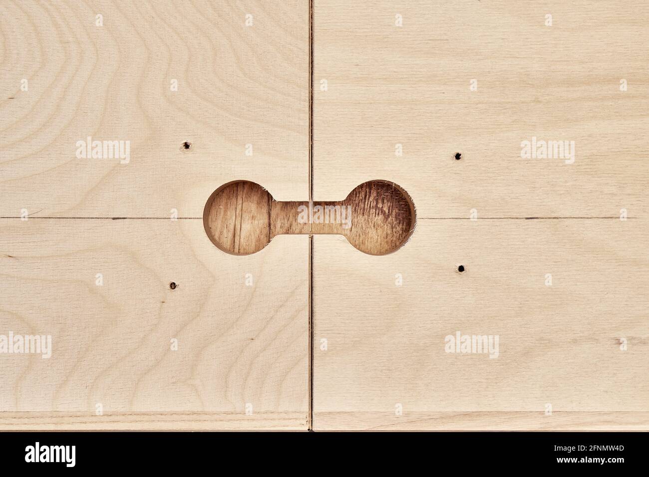 Part of new large wooden dining table with insert holes for worktop ...