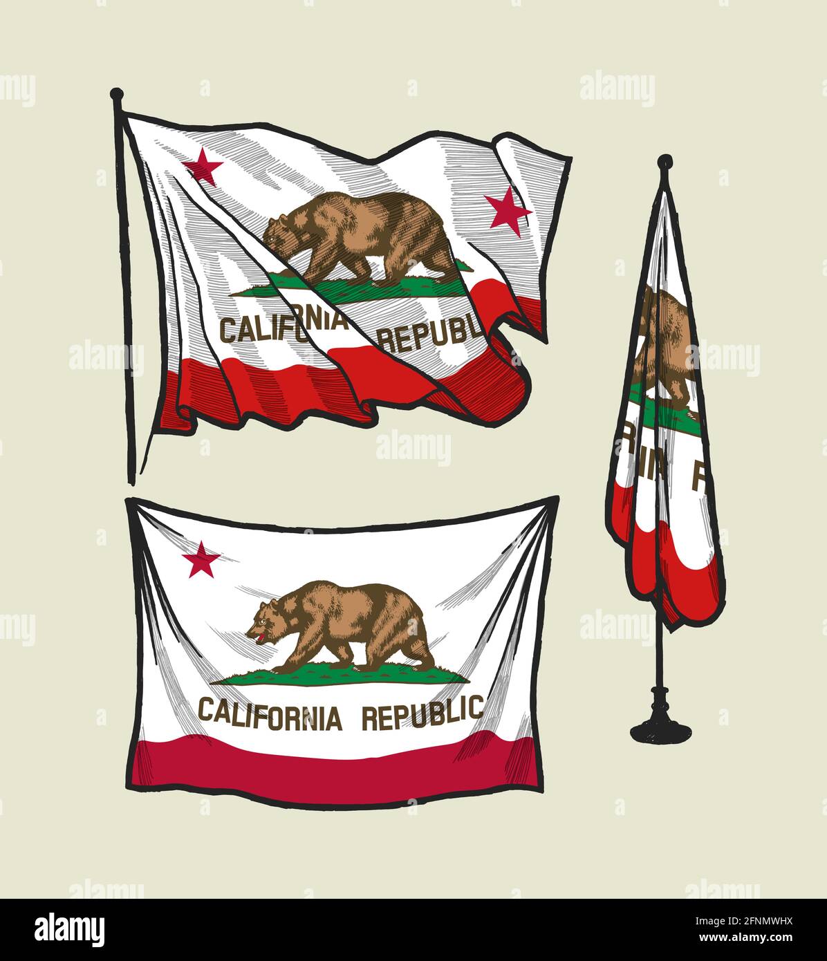 Los angeles state flag icon hi-res stock photography and images - Alamy