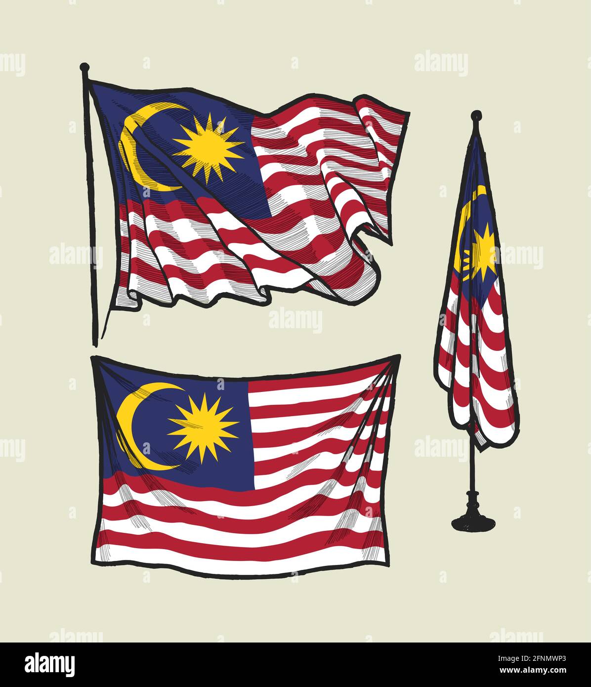 Malaysia waving flag on Stock Vector Images - Alamy