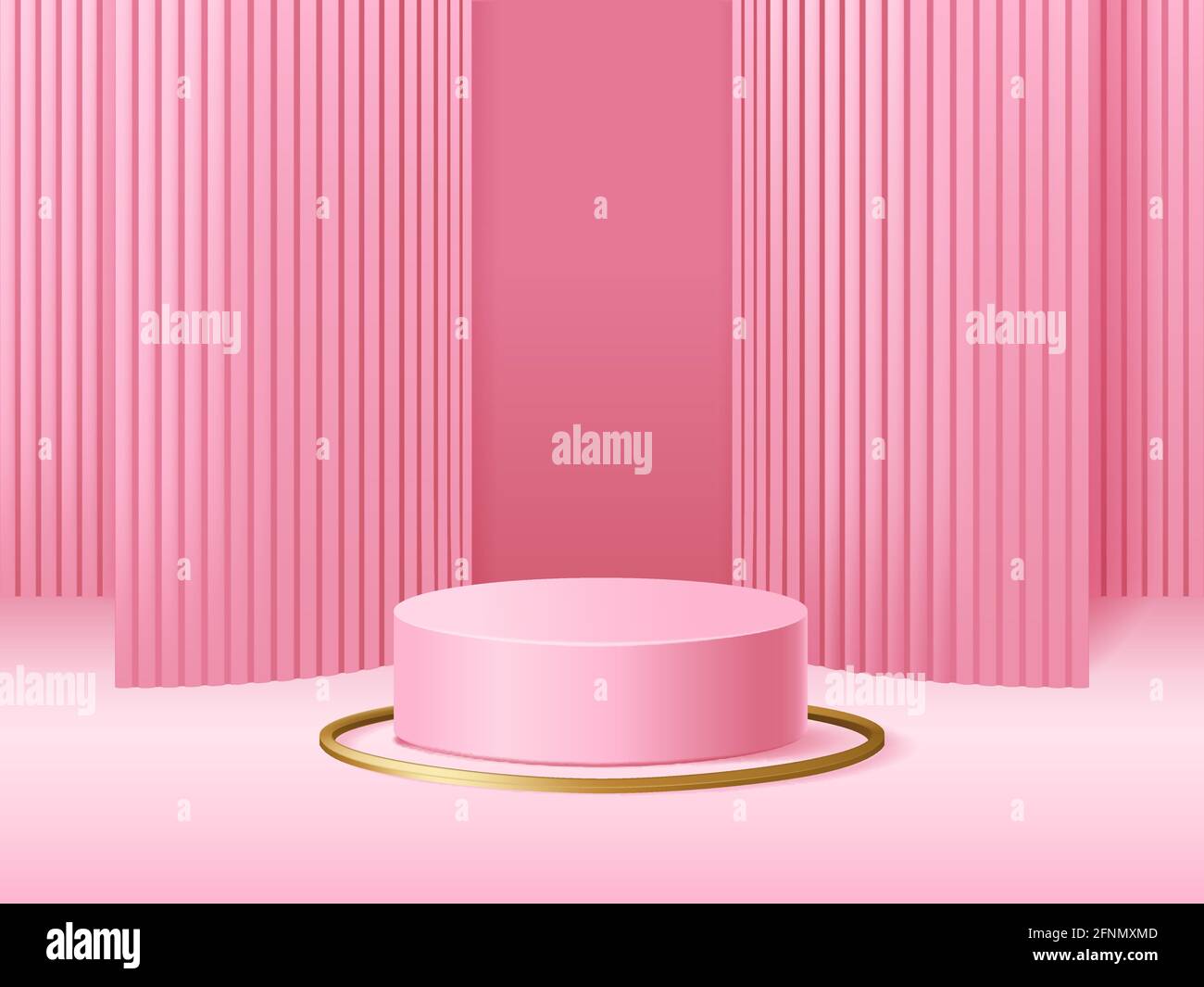 Pink advertisement 3D Prodium with abstract background, realistic ...