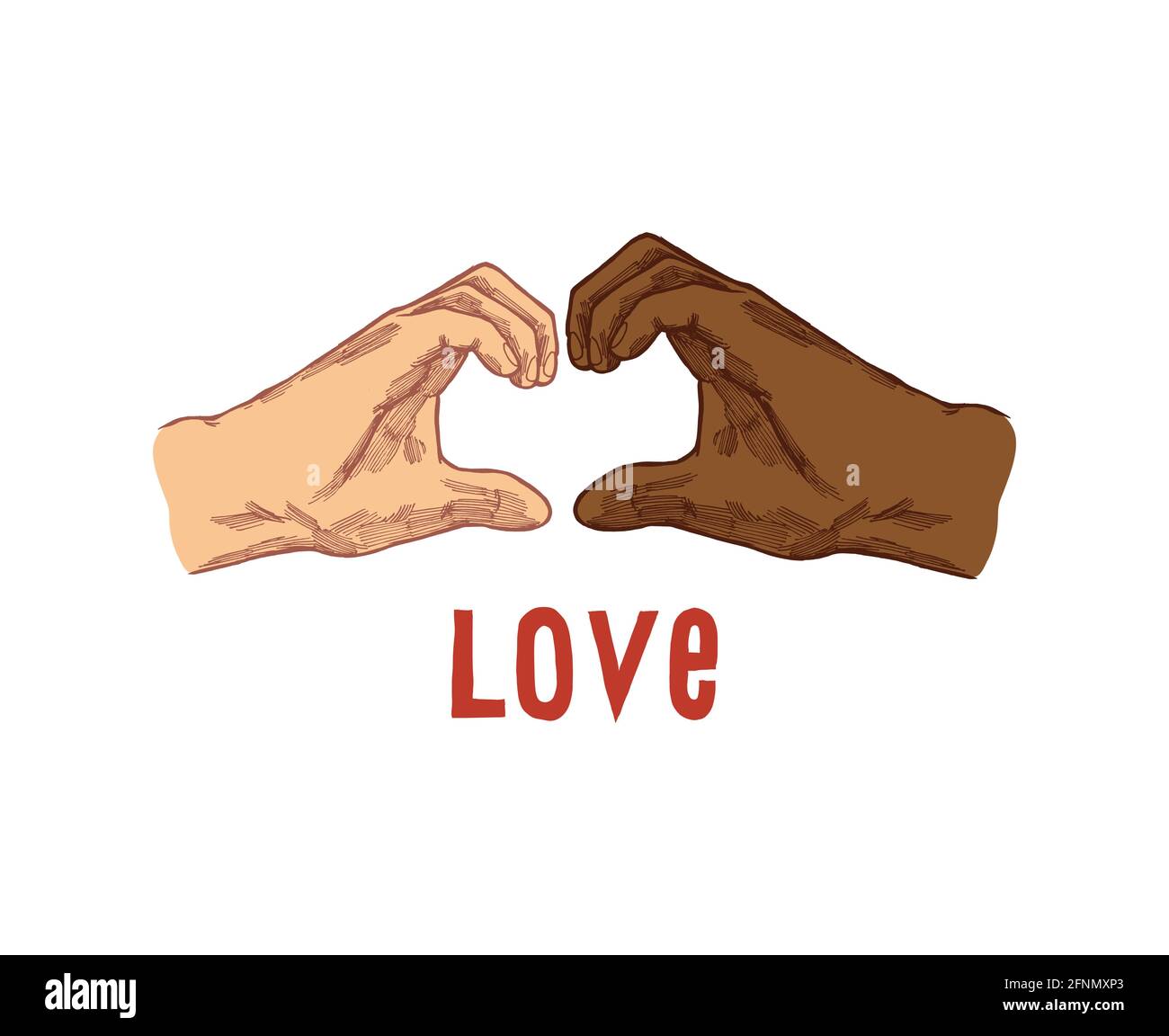 Heart shape hand gesture. Love symbol vintage realistic vector ...