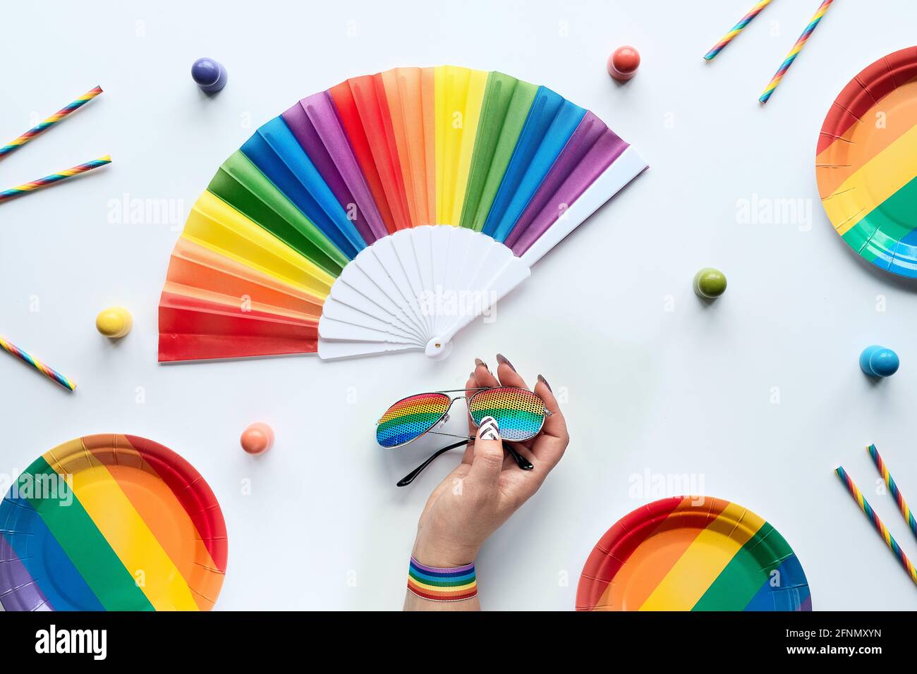 Rainbow fan hi-res stock photography and images - Alamy