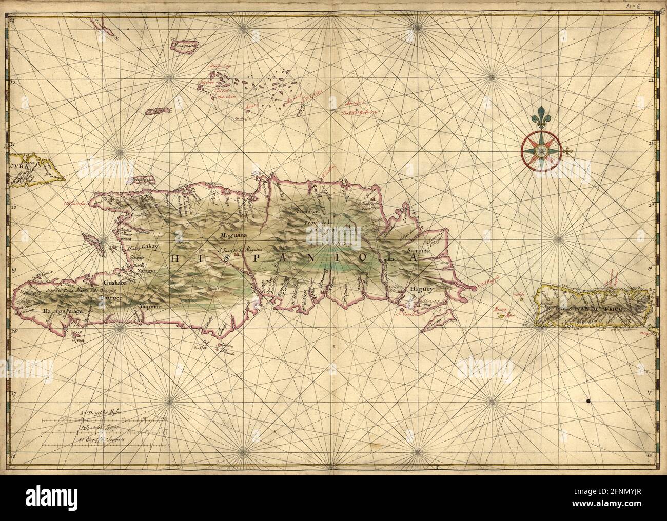 Map of hispaniola hi-res stock photography and images - Alamy